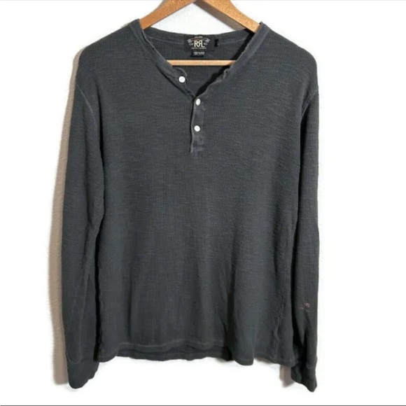 Ralph Lauren Double RL | Sweaters | Rrl Double Rl Ralph Lauren Waffleknit Henley Shirt Sz M ...